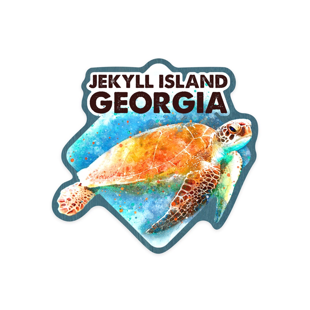 Sticker Jekyll Island Georgia Sea Turtle Watercolor - Etsy