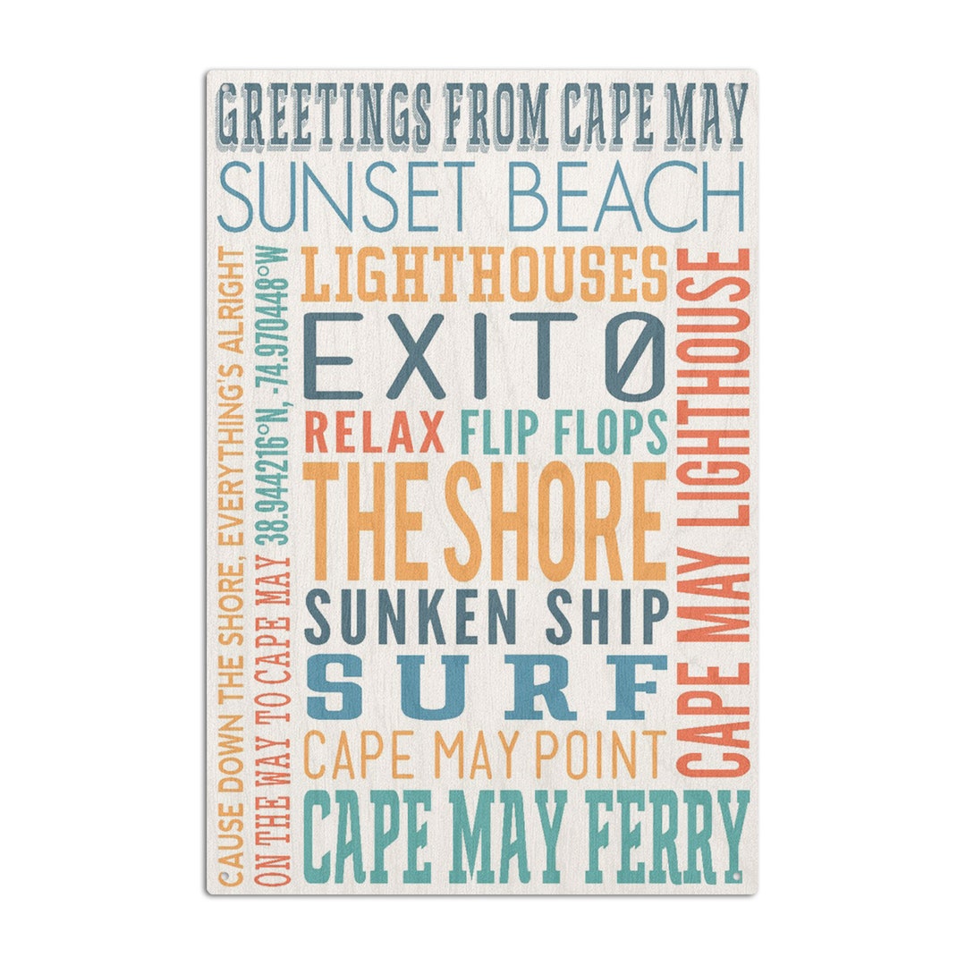 Birch Wood Cape May New Jersey Typography Sustainable Sign - Etsy