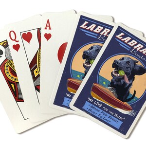 Playing Cards, Black Labrador, Retro Boats Ad, 52 Card Deck With Jokers ...