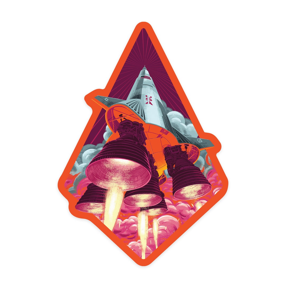 Sticker Because Science Collection Rocket Launch Contour - Etsy