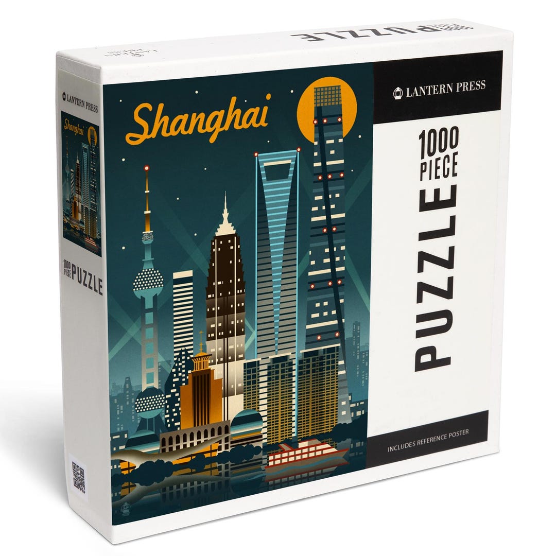 Puzzle, Shanghai, China, Retro Skyline, 1000 Pieces, Unique Jigsaw ...