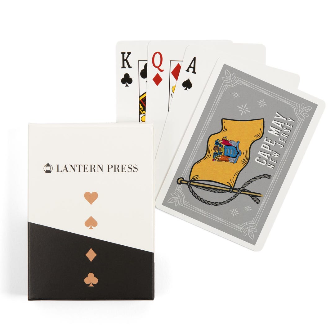 Playing Cards, Cape May, New Jersey, Waving State Flag, State Series ...