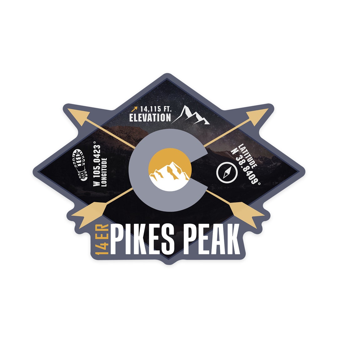 Sticker Pikes Peak Colorado Infographic the Fourteeners - Etsy