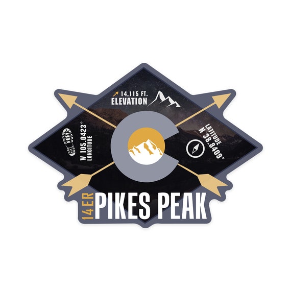Sticker Pikes Peak Colorado Infographic the Fourteeners | Etsy