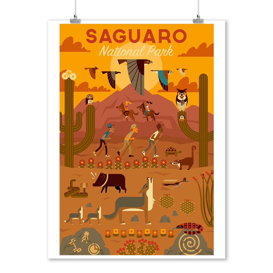 Prints Signs Saguaro National Park Arizona Geometric - Etsy