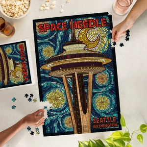 Puzzle Seattle Washington Space Needle Mosaic 1000 Pieces - Etsy
