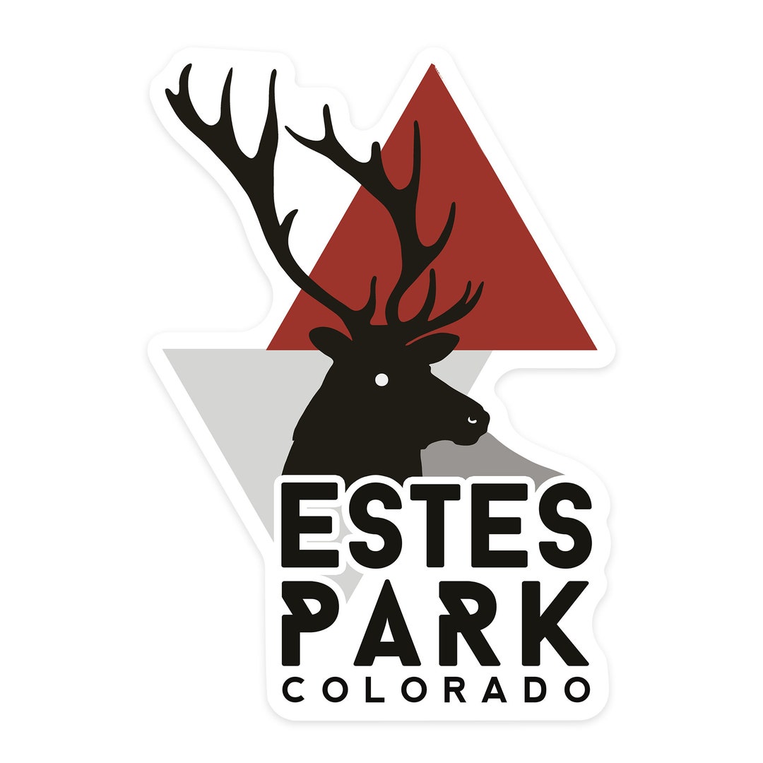 Sticker Estes Park Colorado Elk and Triangles Contour - Etsy