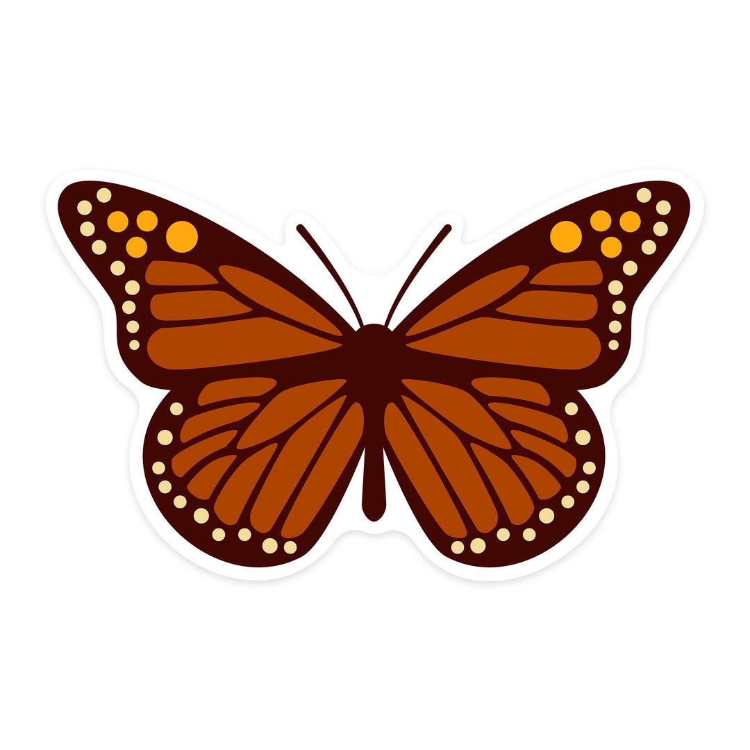 Sticker Monarch Butterfly Geometric Contour Lantern Press - Etsy