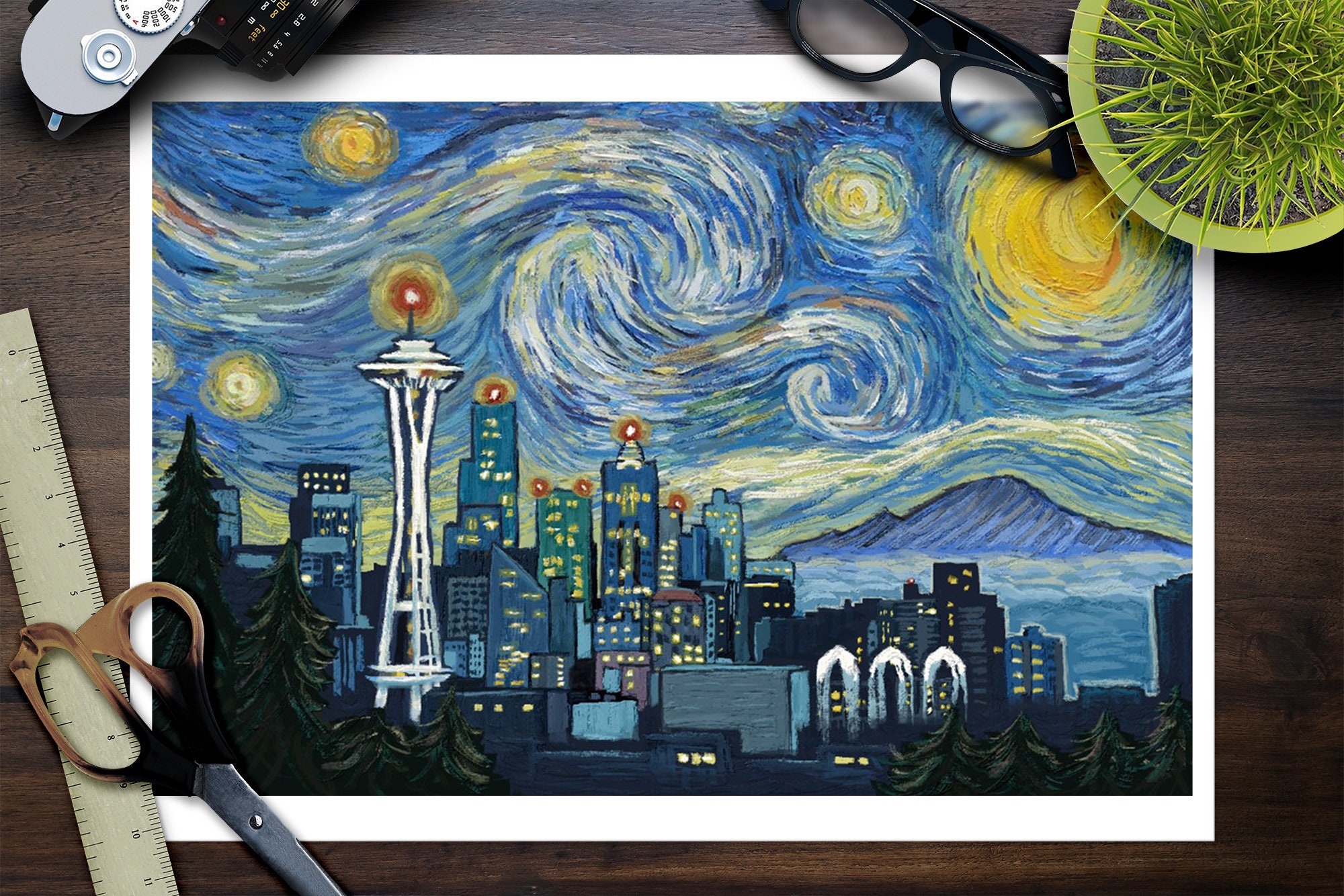 Home & Living Starry Night City Series Washington Metal Signs Multiple ...
