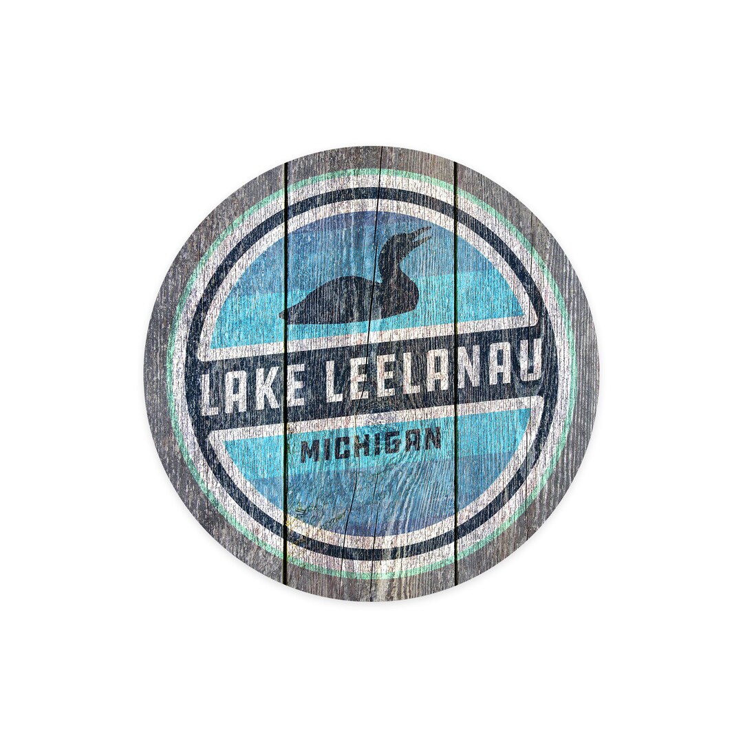 Sticker Lake Leelanau Michigan Rustic Loon Contour - Etsy