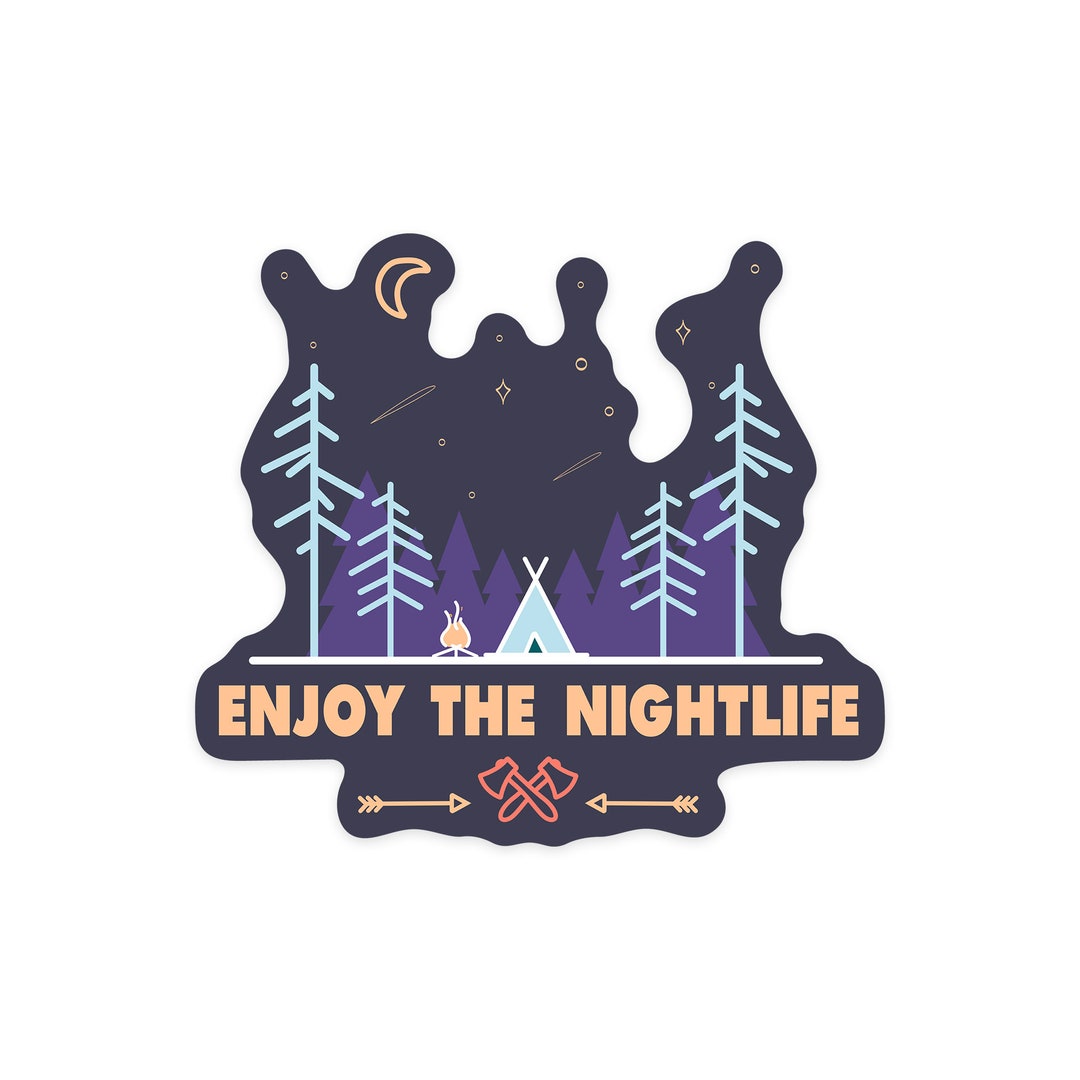 Sticker Enjoy the Nightlife Simple Vector Contour Vinyl - Etsy