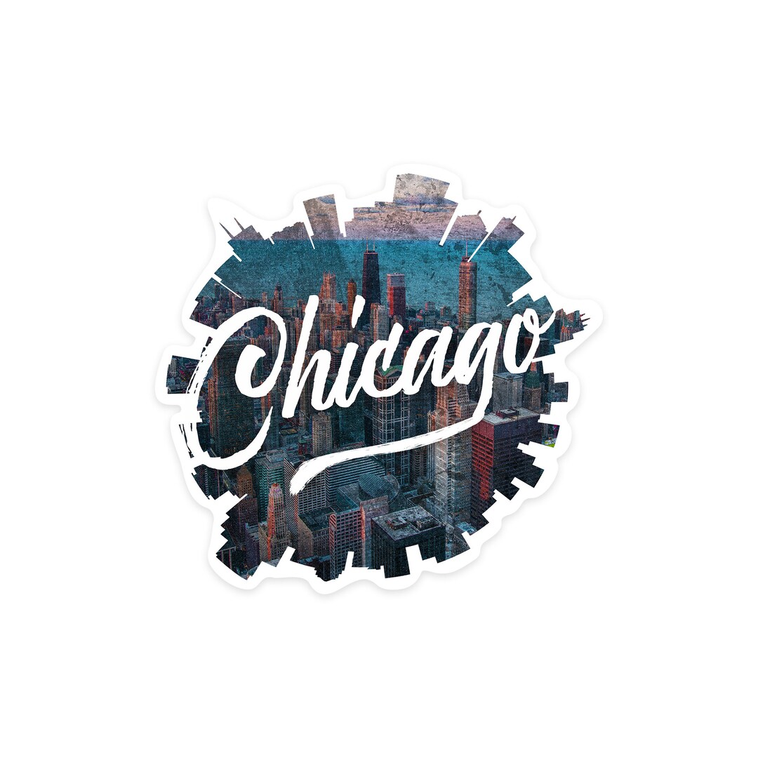 Sticker, Chicago, Illinois, Skyline, Contour , Vinyl Die Cut ...