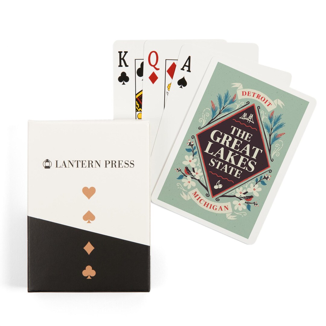 Playing Cards, Detroit, Michigan, State Motto Crest, State Series, 52 ...