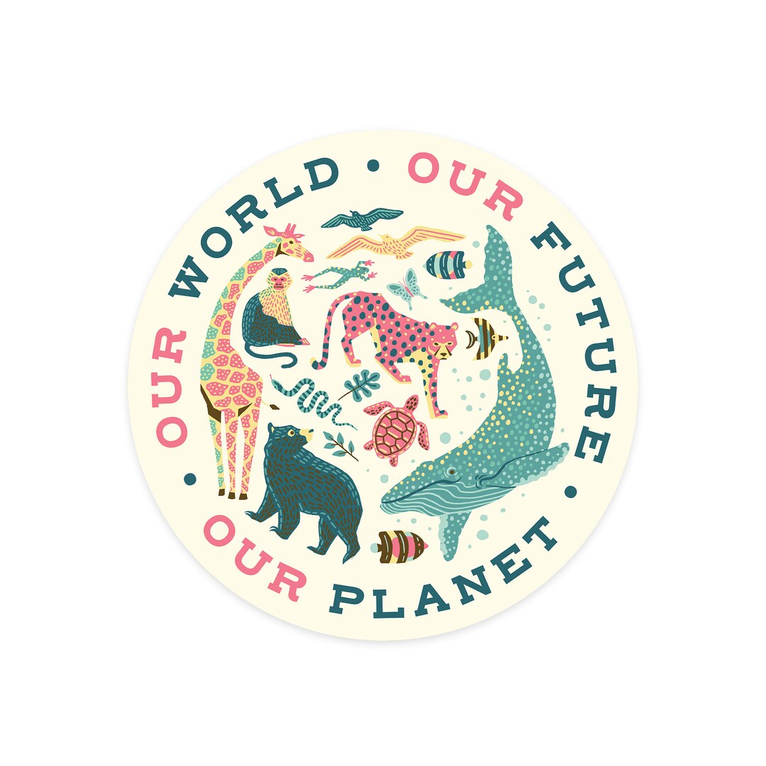 Sticker, Young Conservationist Collection, Animal Montage, Vinyl Die ...