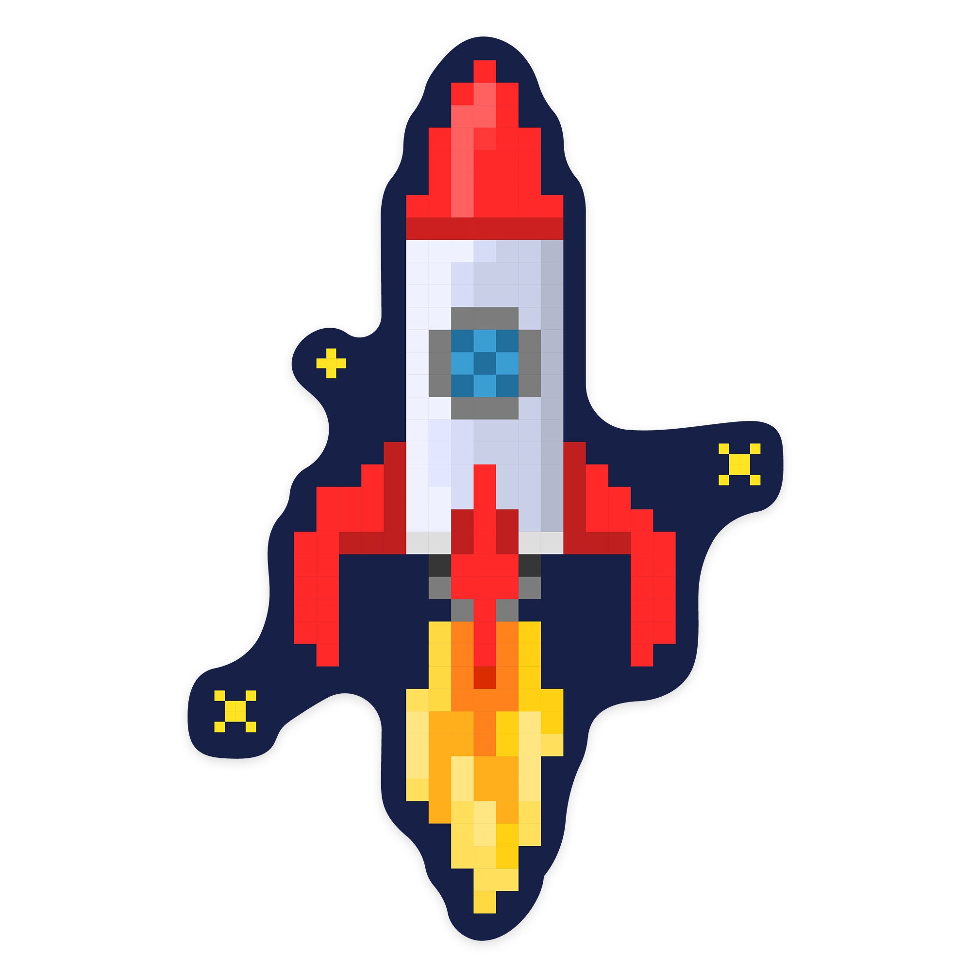 Pixel Rocket 8 Bit 98931 Vinyl Die-cut Sticker | Etsy