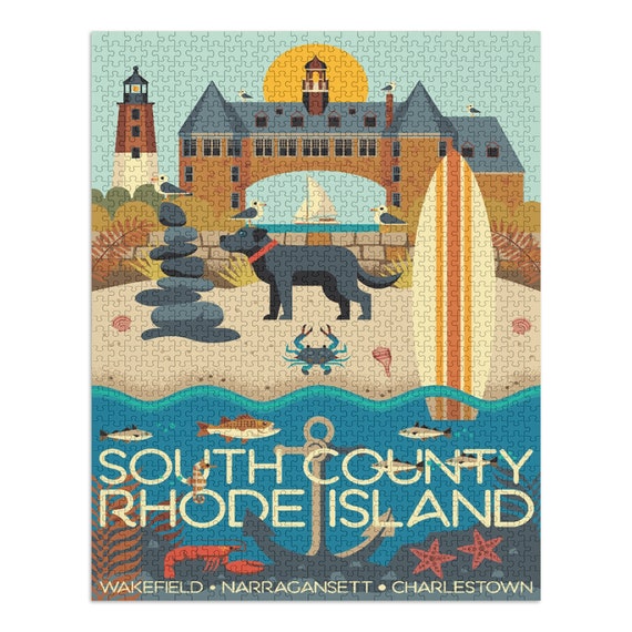 Puzzle South County Rhode Island Geometric 1000 Pieces - Etsy