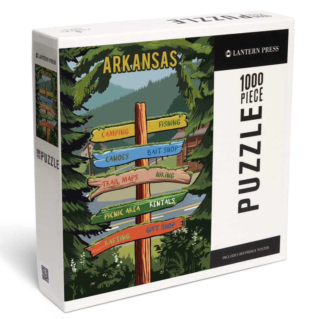 Puzzle, Arkansas, Signpost, Forest and Camp, 1000 Pieces, Unique Jigsaw ...