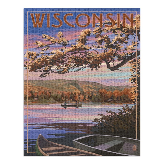 Puzzle Wisconsin Lake Sunset Scene 1000 Pieces Unique - Etsy
