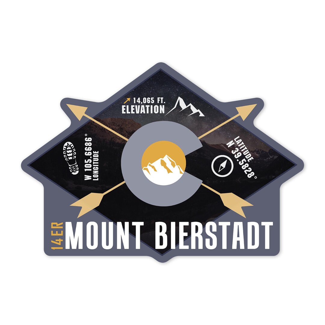 Sticker, Mount Bierstadt, Colorado Infographic, the Fourteeners ...