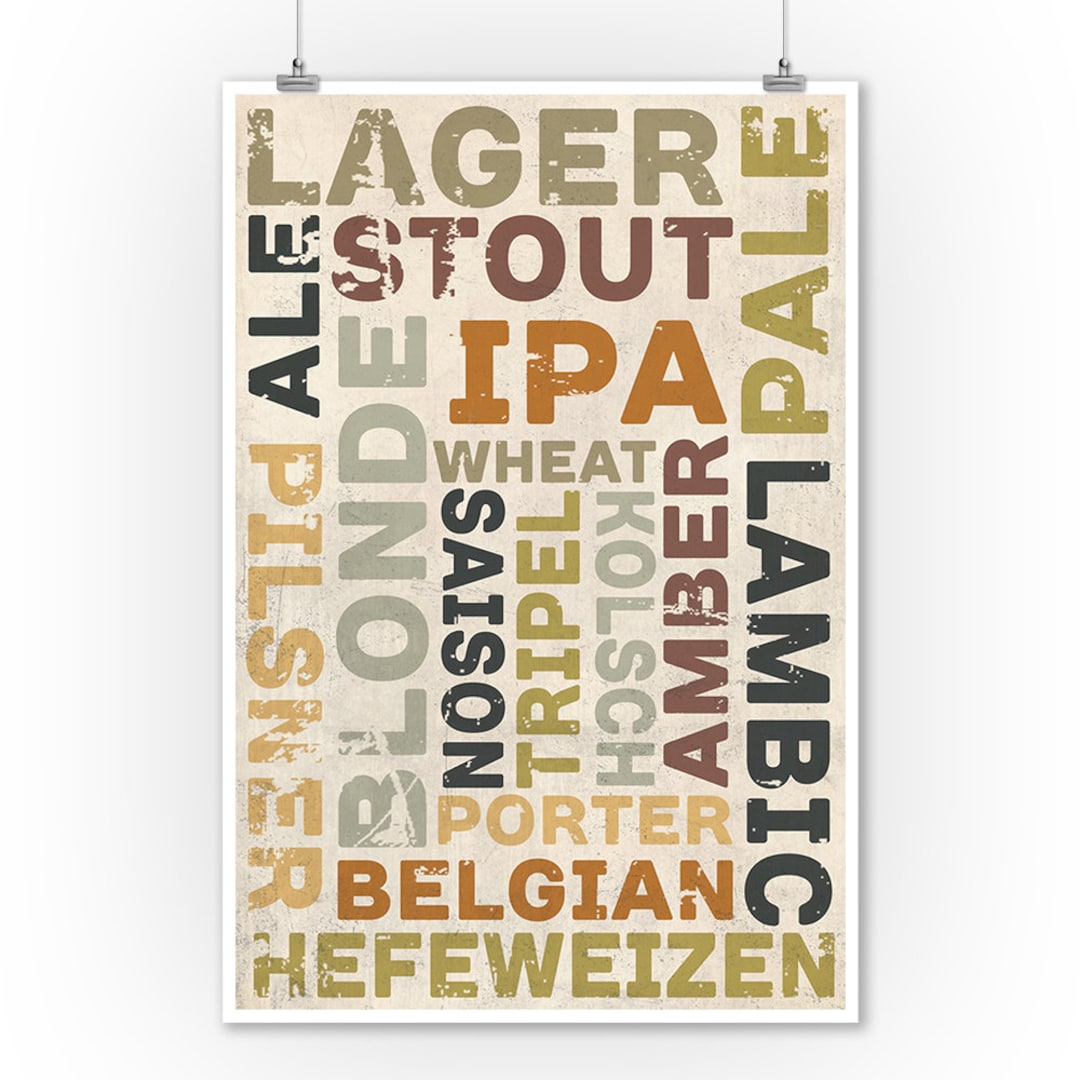 Prints Signs Beer Typography Types of Beer Unique Metal - Etsy