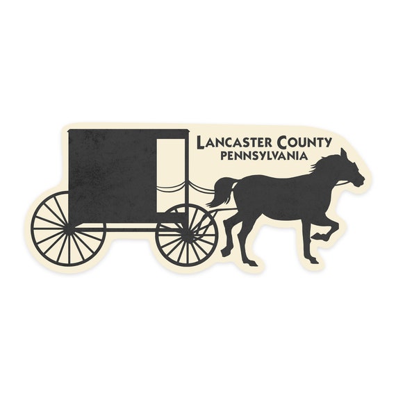 Sticker Lancaster Horse and Buggy Outline Contour Lantern - Etsy