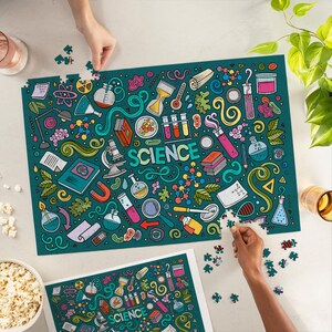 Puzzle, Science Icons, Collage, 1000 Pieces, Unique Jigsaw, Family ...