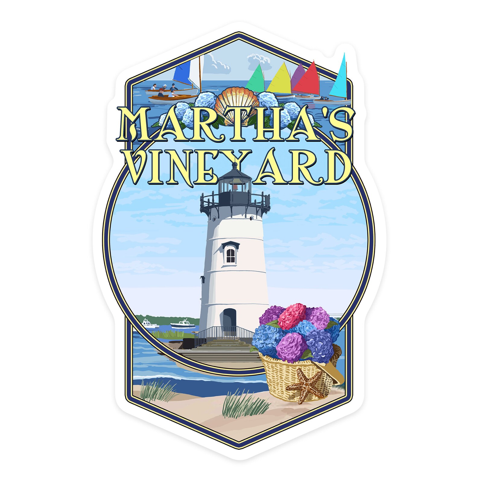 Sticker Martha's Vineyard Massachusetts Montage Scenes - Etsy