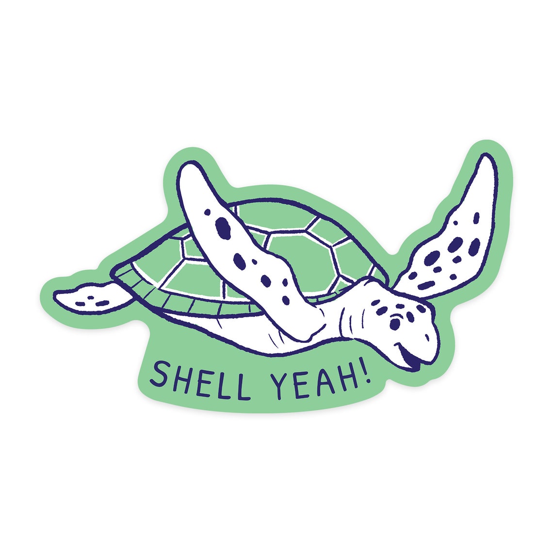 Sticker Humorous Animals Collection Turtle Shell Yeah | Etsy