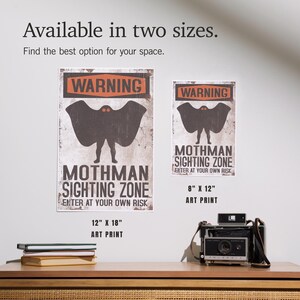 Prints, Signs, Mothman, Cryptid, Mothman Sighting Zone, Enter at Your ...