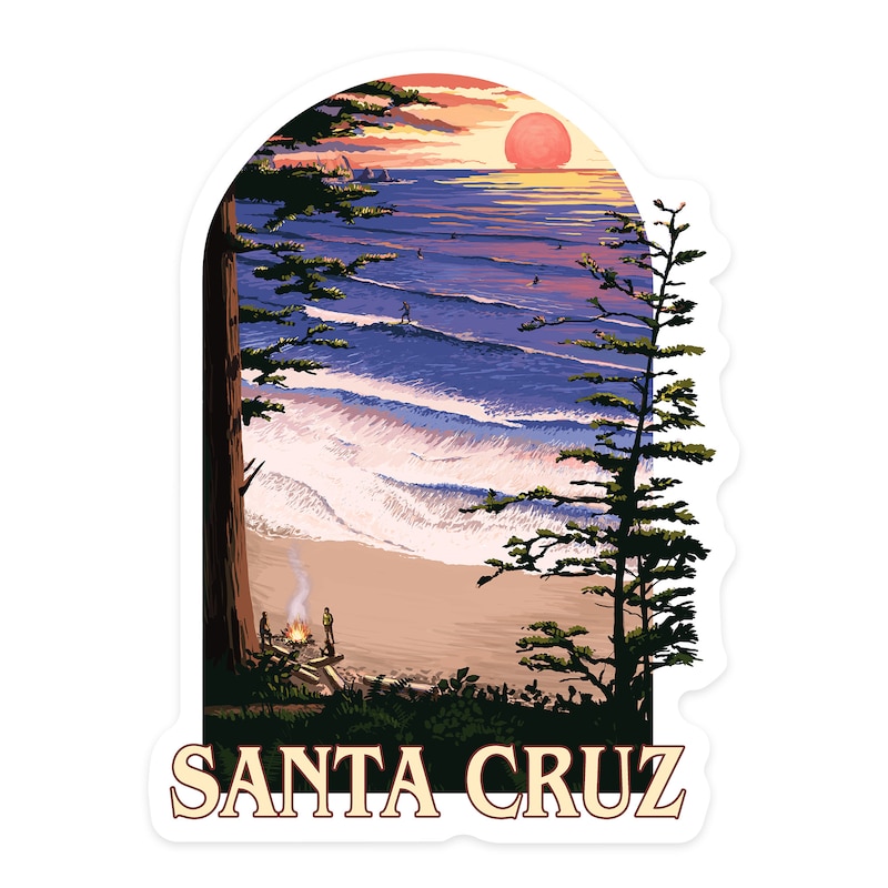 Santa Cruz Stickers - Etsy