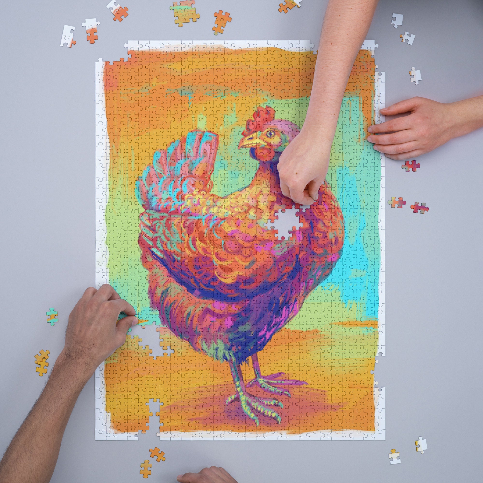 Puzzle Chicken Hen Vivid 1000 Pieces Unique Jigsaw - Etsy UK