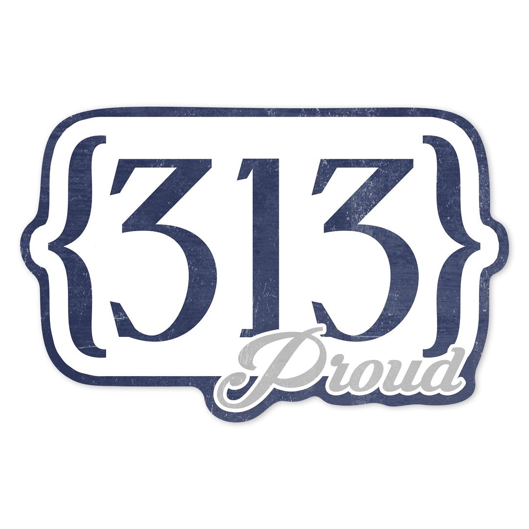 Sticker, Detroit, Michigan, Area Code Proud, , Vinyl Die Cut ...