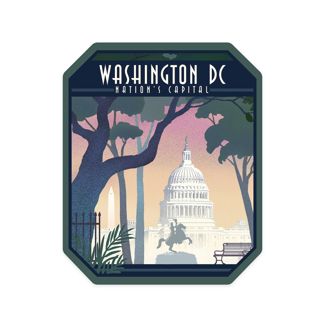 Sticker Washington DC Nation's Capitol Lithograph - Etsy