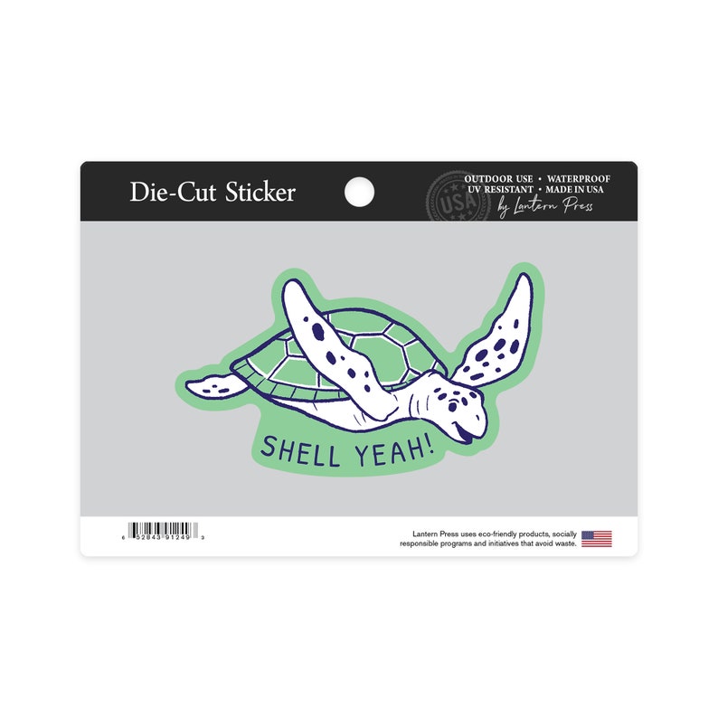 Sticker Humorous Animals Collection Turtle Shell Yeah - Etsy