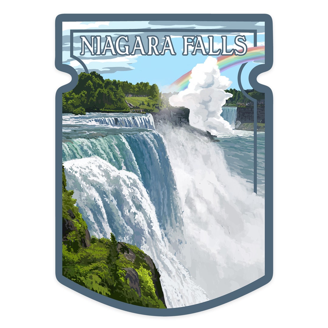 Sticker, Niagara Falls, New York, Niagara Falls WPA, Contour, Lantern ...