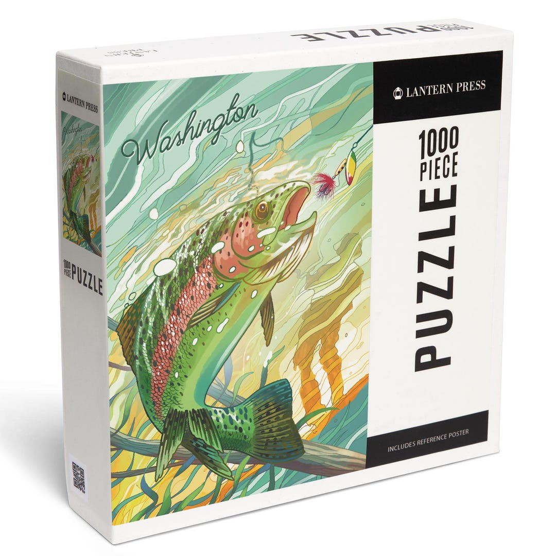 Puzzle, Washington, Fishing, Underwater Trout, 1000 Pieces, Unique ...