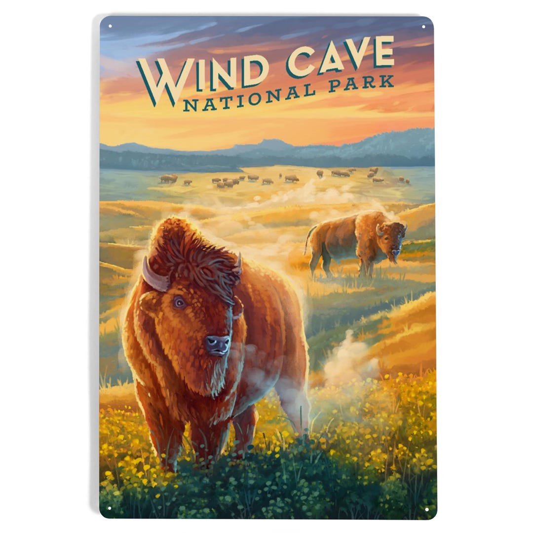 Metal Signs, Wind Cave National Park, South Dakota, Oil Painting ...