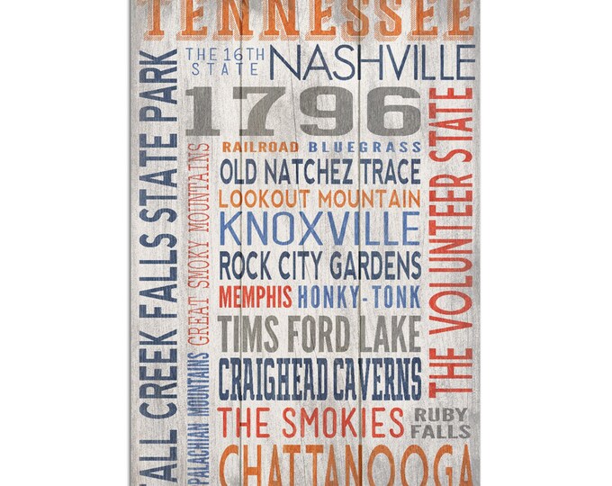 Birch Wood Tennessee Rustic Typography Sustainable Sign or - Etsy
