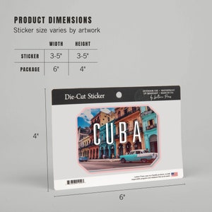 Sticker, Havana, Cuba, Vintage Car and Buildings, Contour , Vinyl Die ...