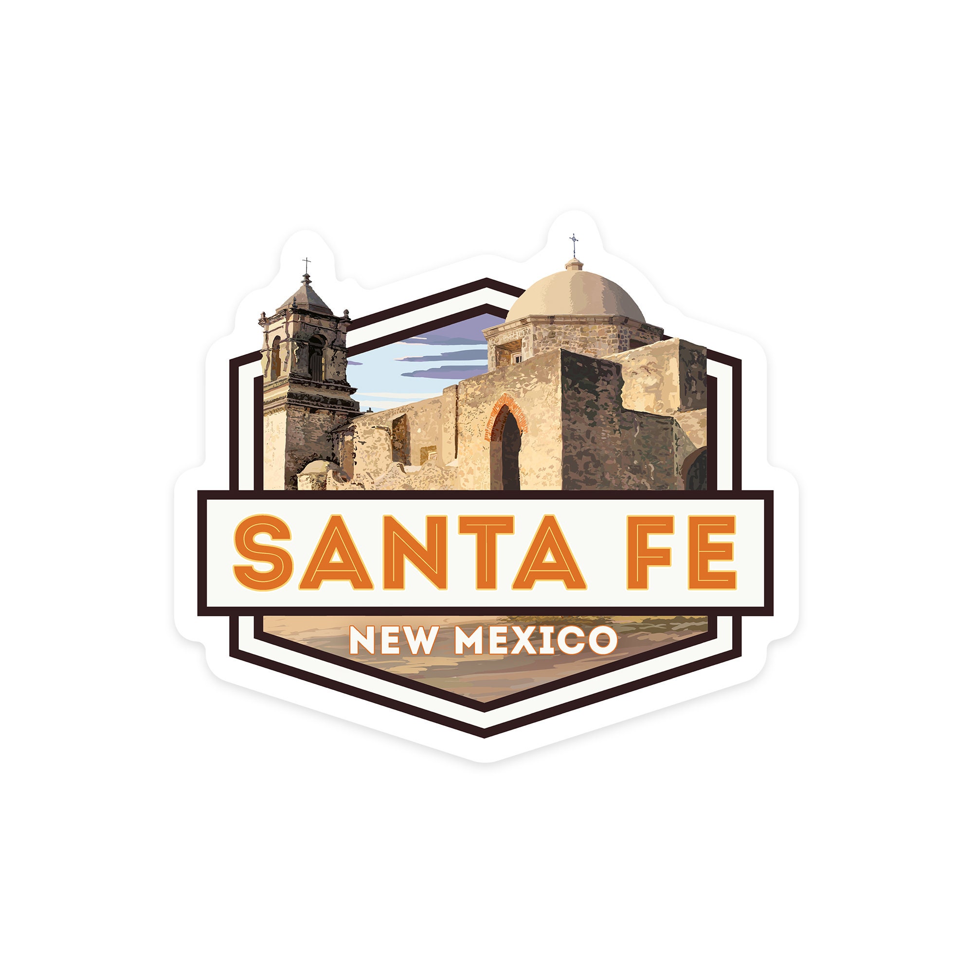 Sticker Santa Fe New Mexico Spanish Mission Contour - Etsy