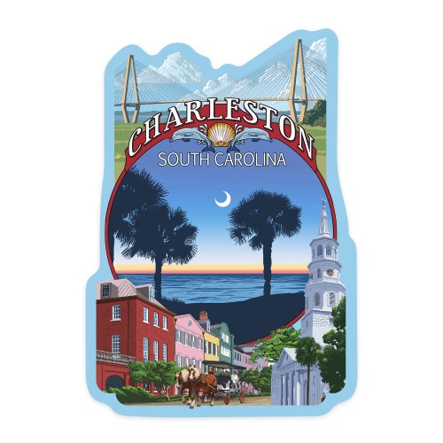 Charleston South Carolina Skyline Sticker - Etsy