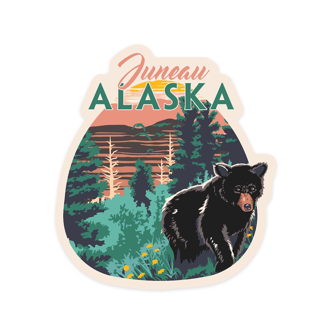 Sticker, Juneau, Alaska, Explorer Series, Contour , Vinyl Die Cut ...