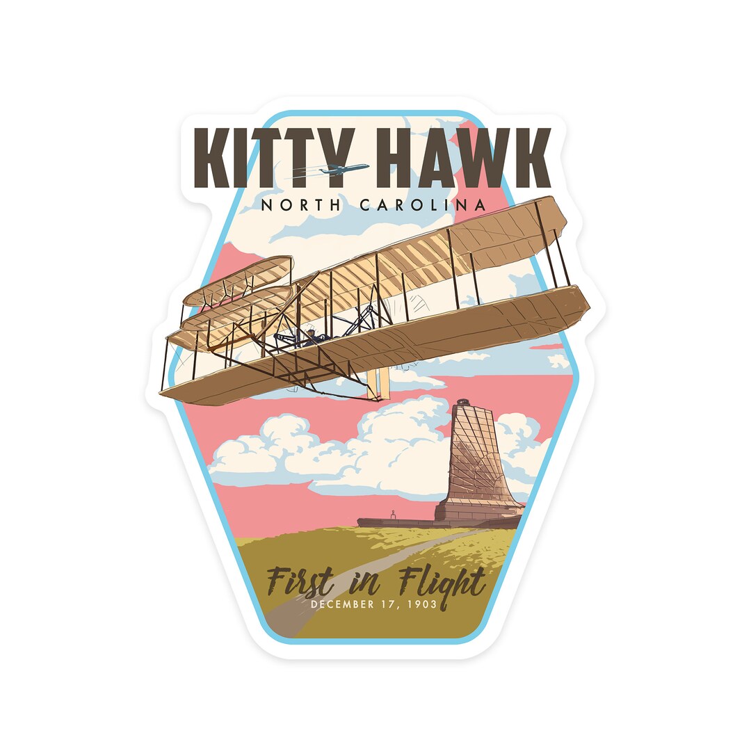 Sticker Kitty Hawk North Carolina First in Flight Contour - Etsy