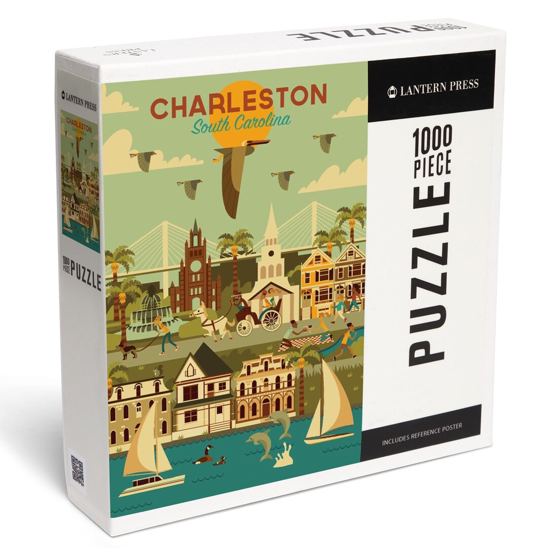 Puzzle, Charleston, South Carolina, Geometric City Series, 1000 Pieces ...