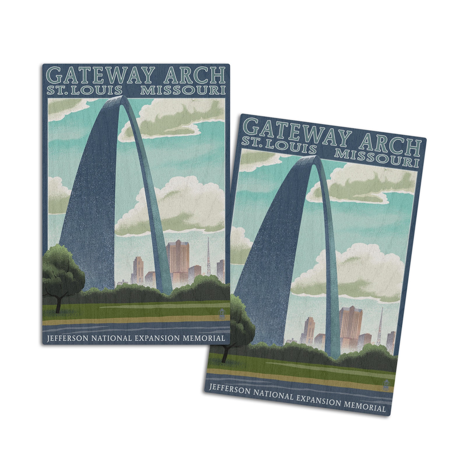 Birch Wood St. Louis Missouri Gateway Arch Lithography - Etsy