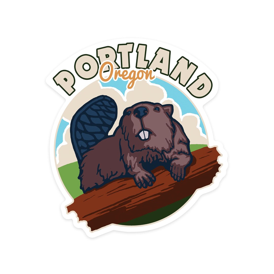 Sticker, Portland, Oregon, Beaver, , Vinyl Die Cut, Waterproof Outdoor ...