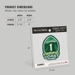 Sticker, California, Pacific Coast Highway 1, Contour , Vinyl Die Cut ...