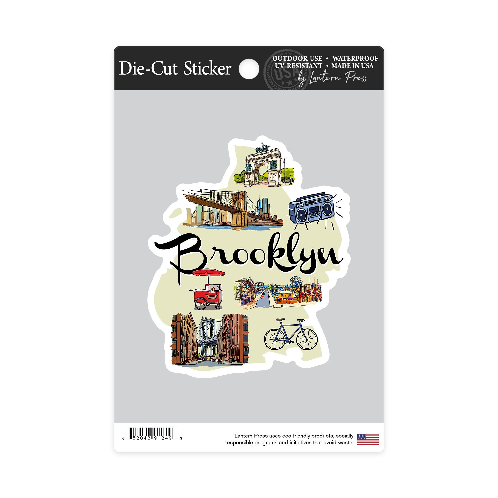 Sticker Brooklyn New York Landmarks and Icons Contour - Etsy