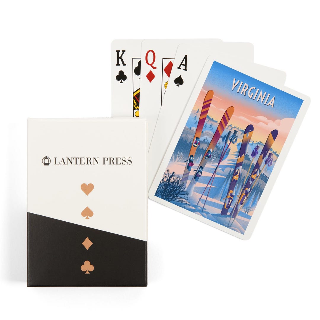 Playing Cards, Virginia, Prepare for Takeoff, Skis in Snowbank, 52 Card ...