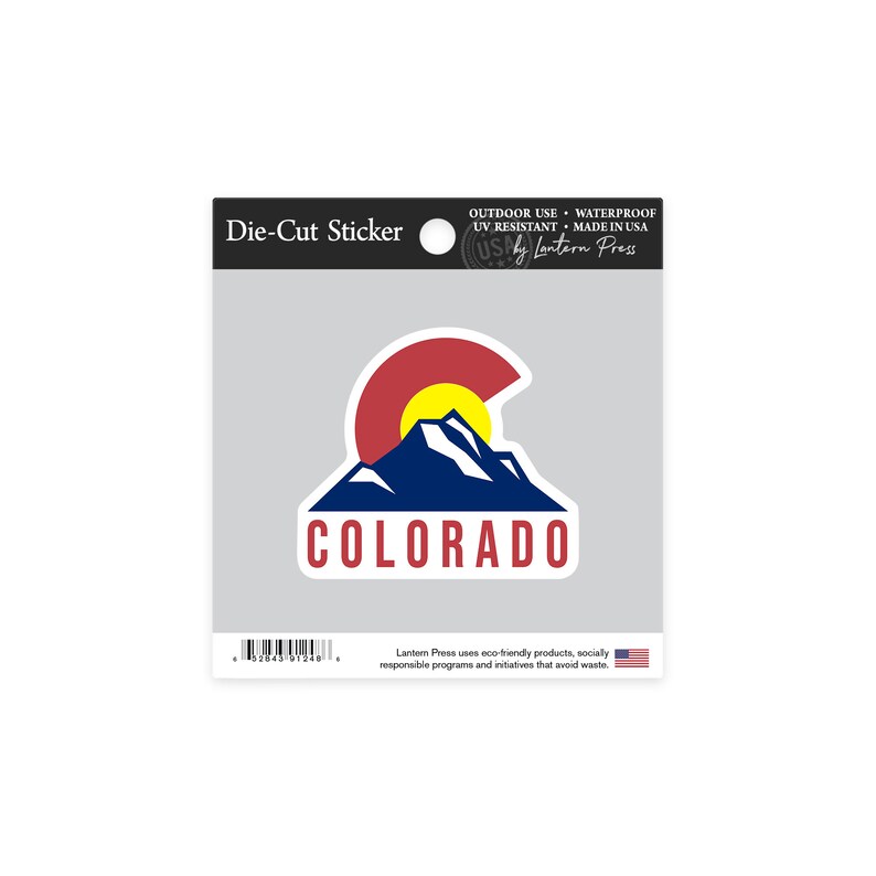 Sticker Colorado Colorado Flag & Mountain Contour Lantern | Etsy